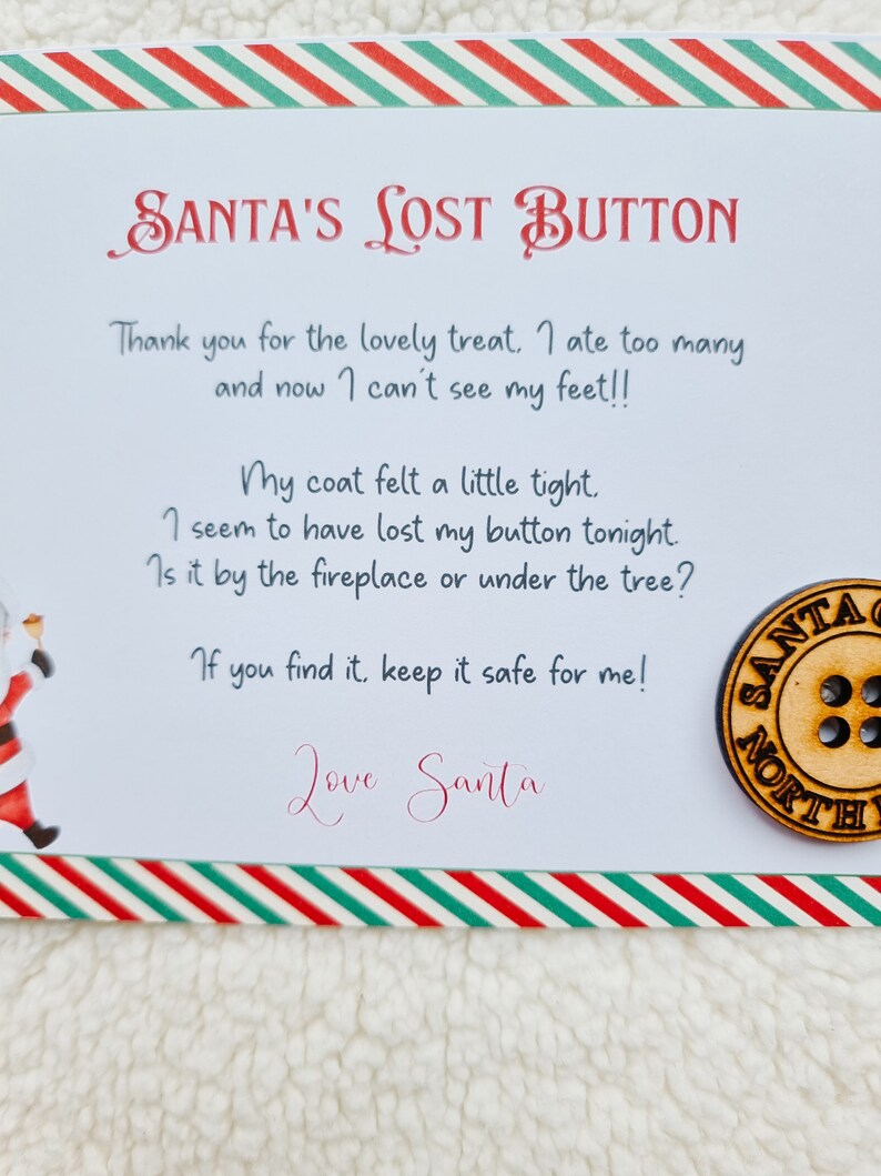 Santa's Lost Button, Christmas Eve Box Filler - Etsy UK