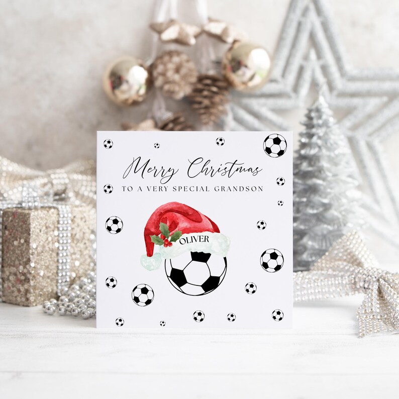 Personalised Football Christmas Card, Football Card, Kids Christmas ...