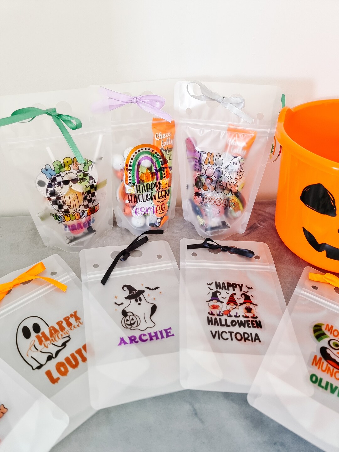 Personalised Halloween Sweet Pouch, Party Bag, Halloween Treat Bag ...