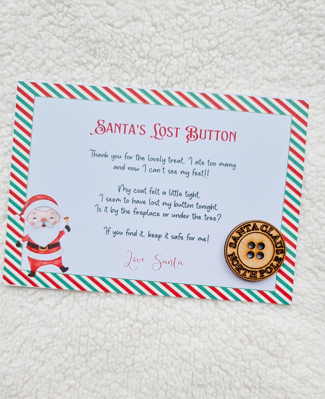 Santa's Lost Button, Christmas Eve Box Filler - Etsy UK