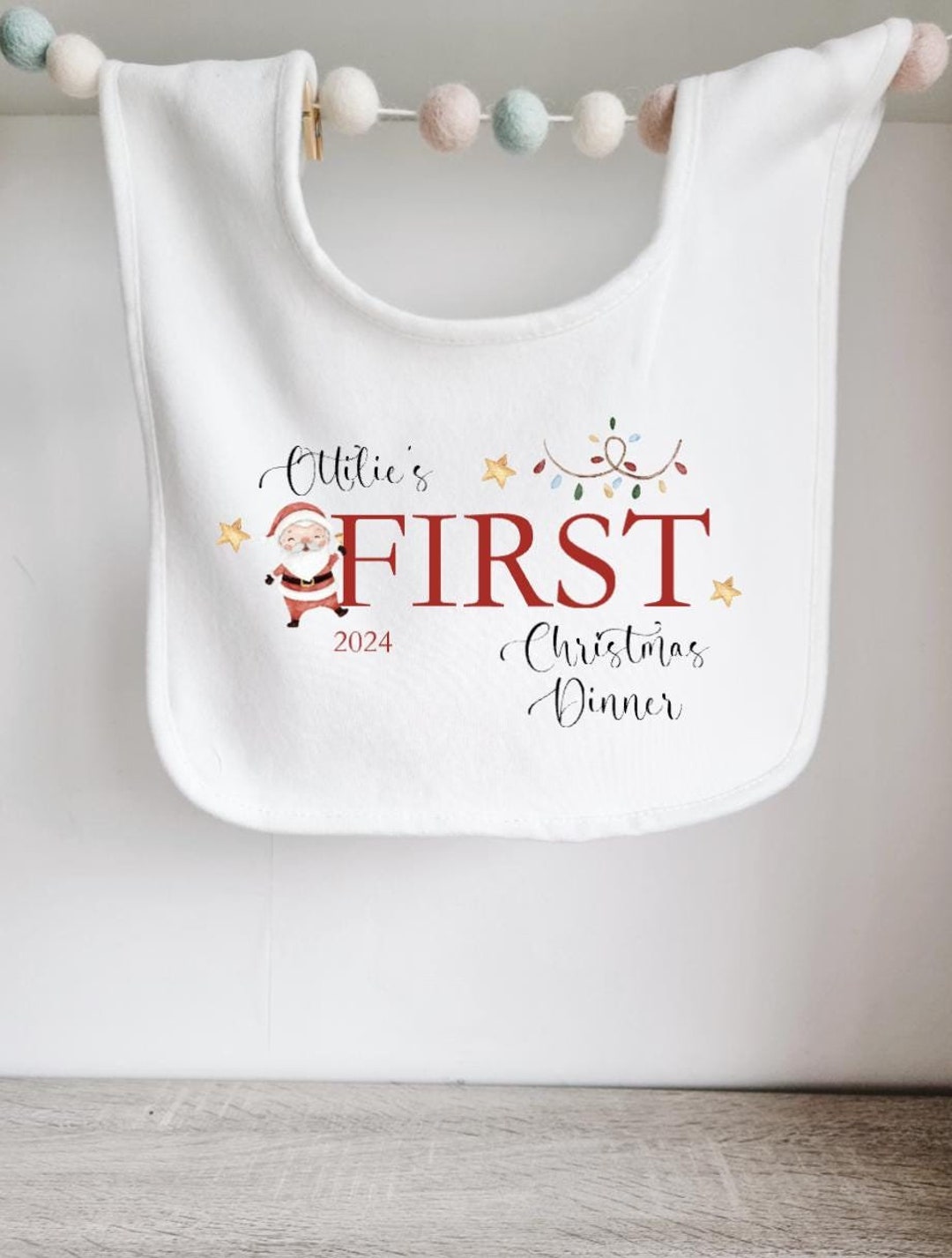 Personalised Christmas Bib, 1st Christmas, First Christmas, Christmas ...