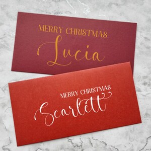Personalised Kraft Gift Envelopes, Money Wallet, Red Ribbon, Voucher ...