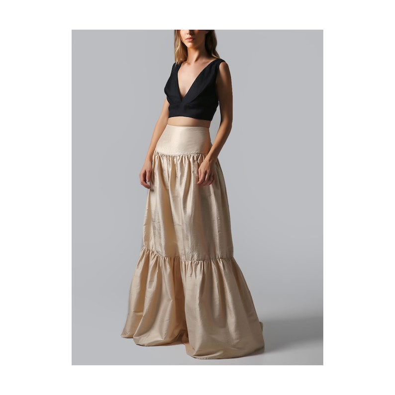 Gold Maxi Slik Skirt - Etsy