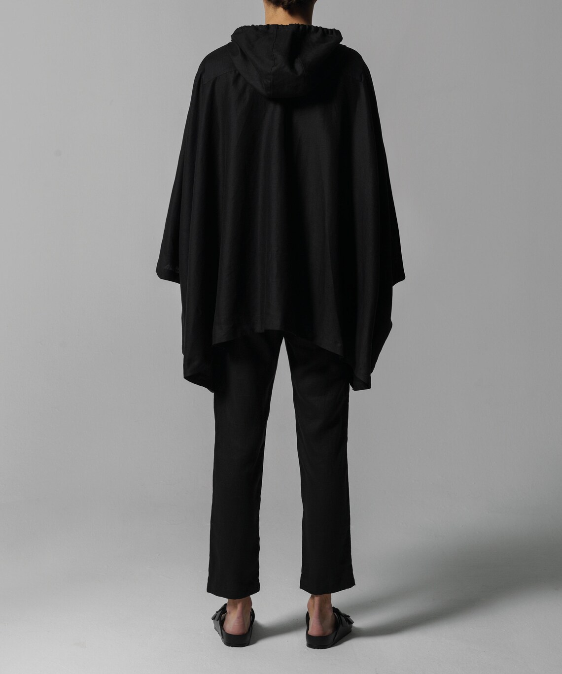 Linen Cape With Drawstring Hoodie - Etsy