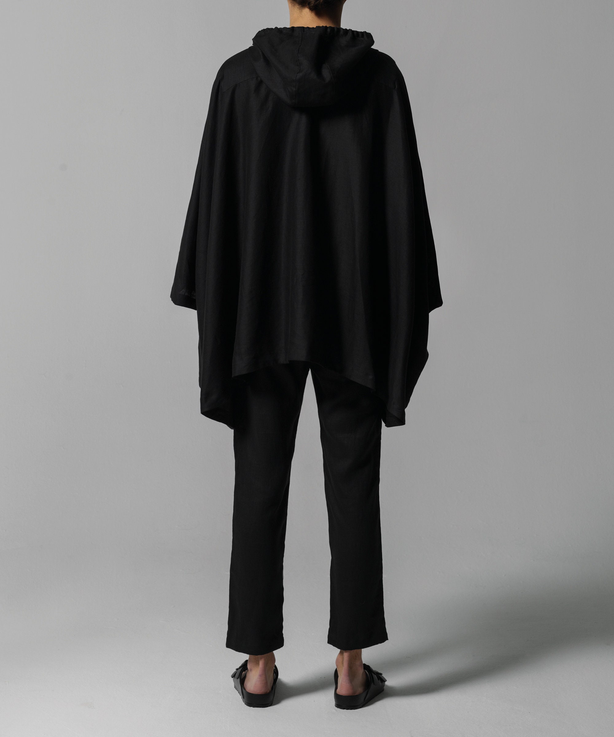 Linen Cape With Drawstring Hoodie - Etsy