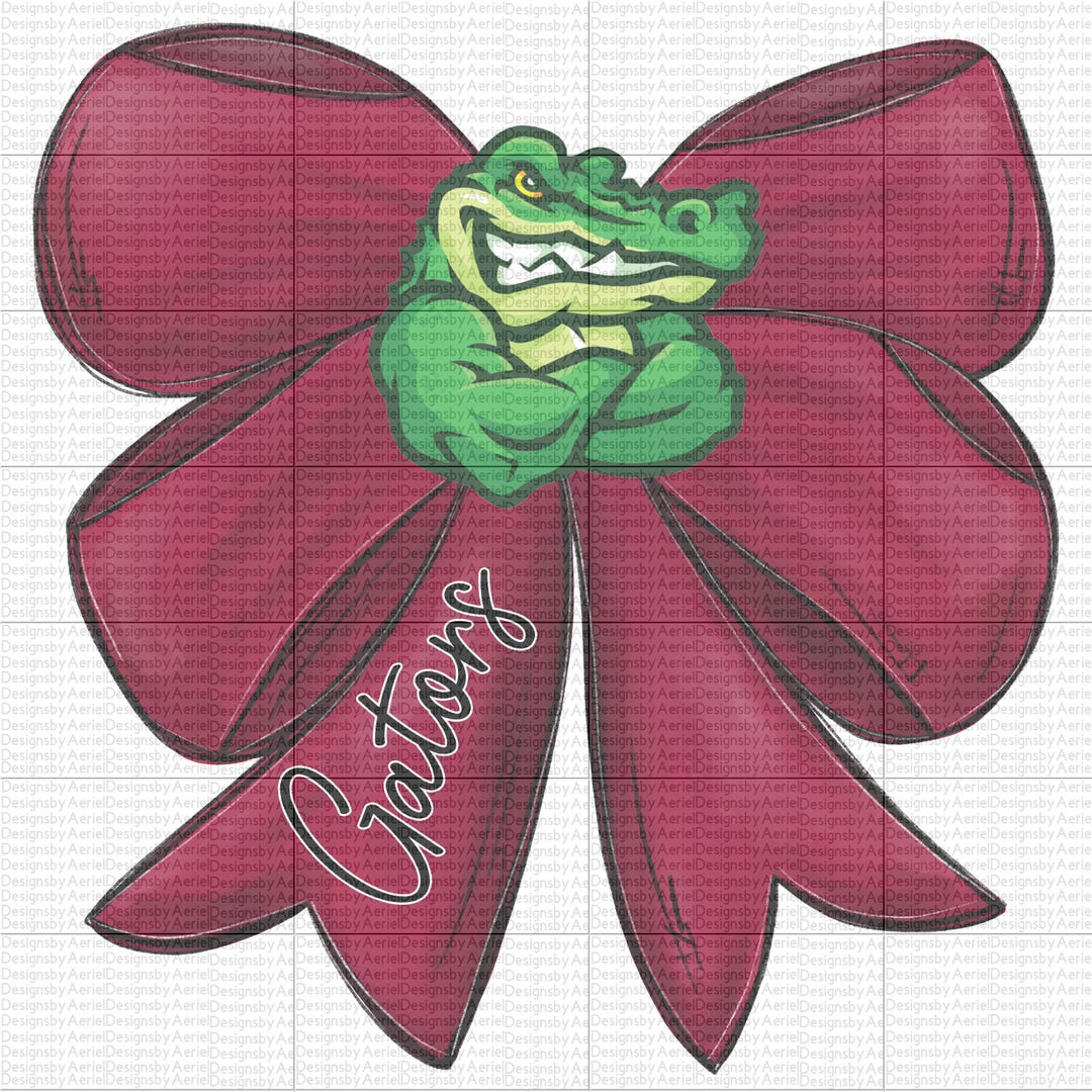 Gators Digital Download PNG Hand Drawn Maroon Bow - Etsy