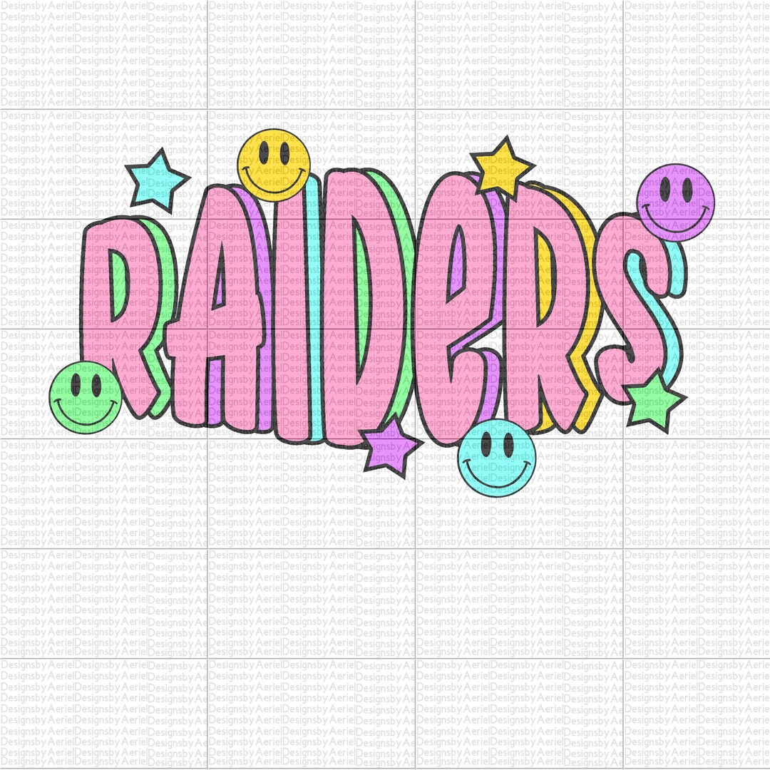 Raiders Digital Download - PNG - Smiley Faces - Neon - Happy - Retro ...