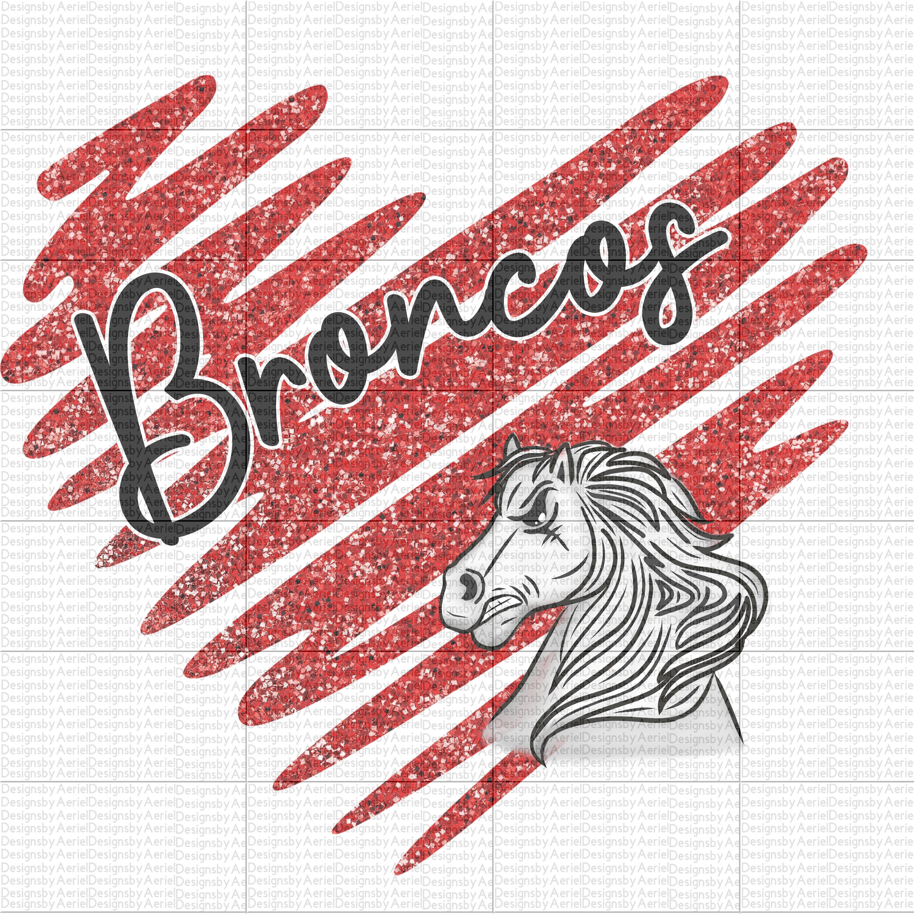 Broncos PNG Heart Glitter School Spirit Team Mascot School Pride Go ...