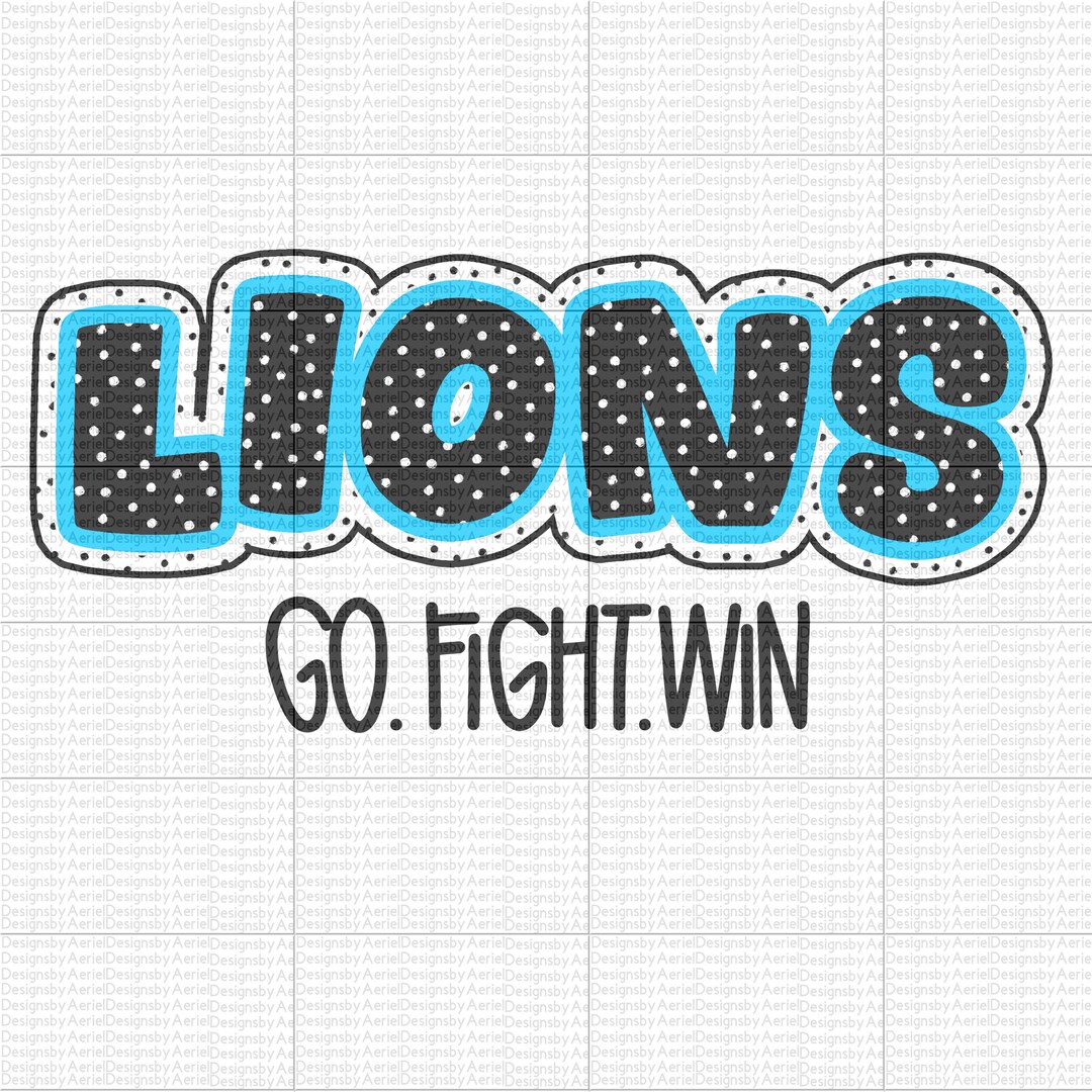 Lions - Go Fight Win - Digital Download - PNG - Floral Boho - Bright ...