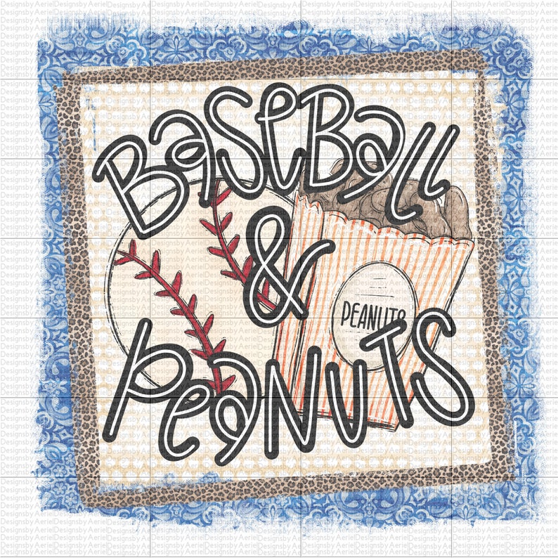 Baseball and Peanuts - PNG - Ballpark Life - Baseball Mom - Etsy