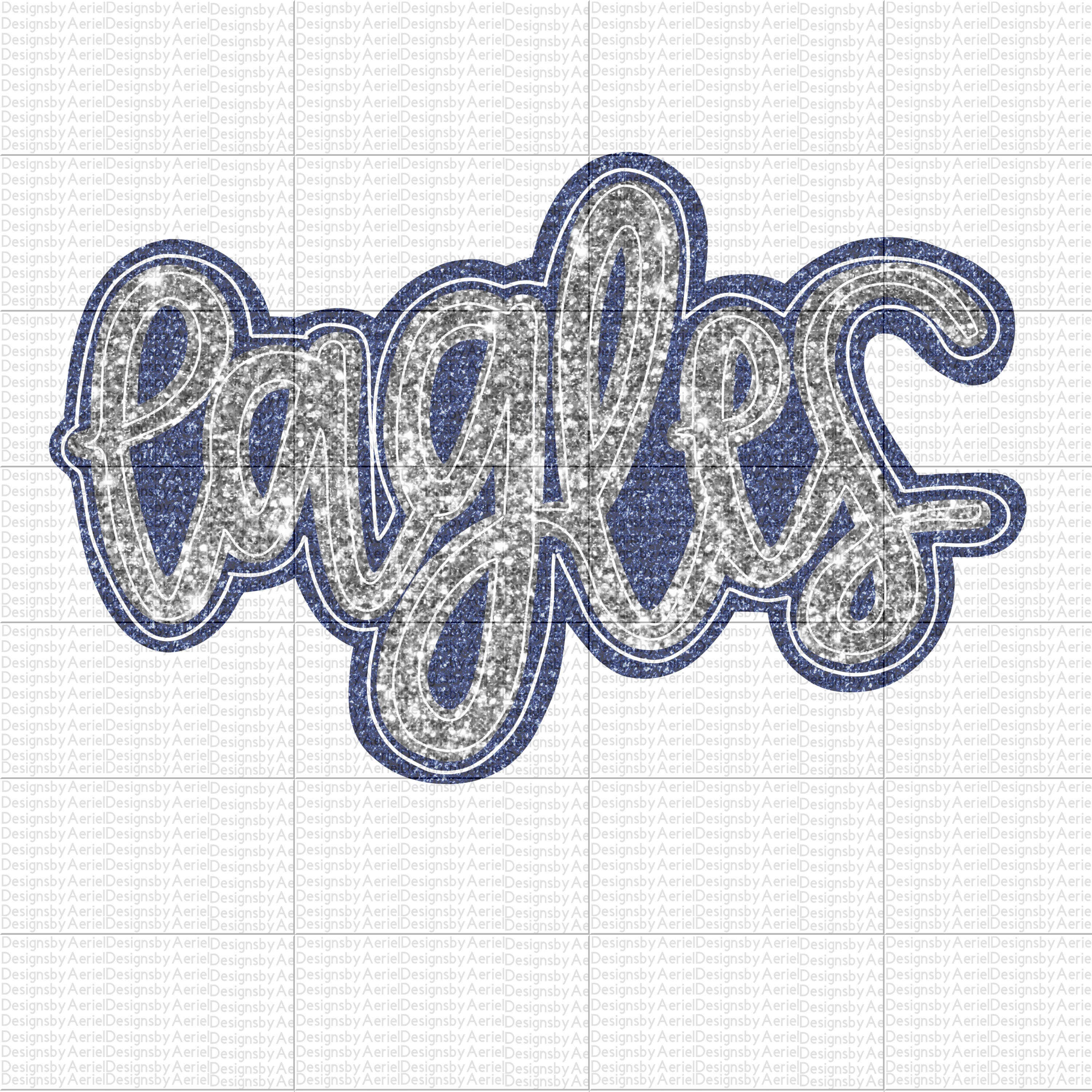 Eagles Digital Download - PNG - Hand Drawn - Navy and Silver Glitter - Etsy