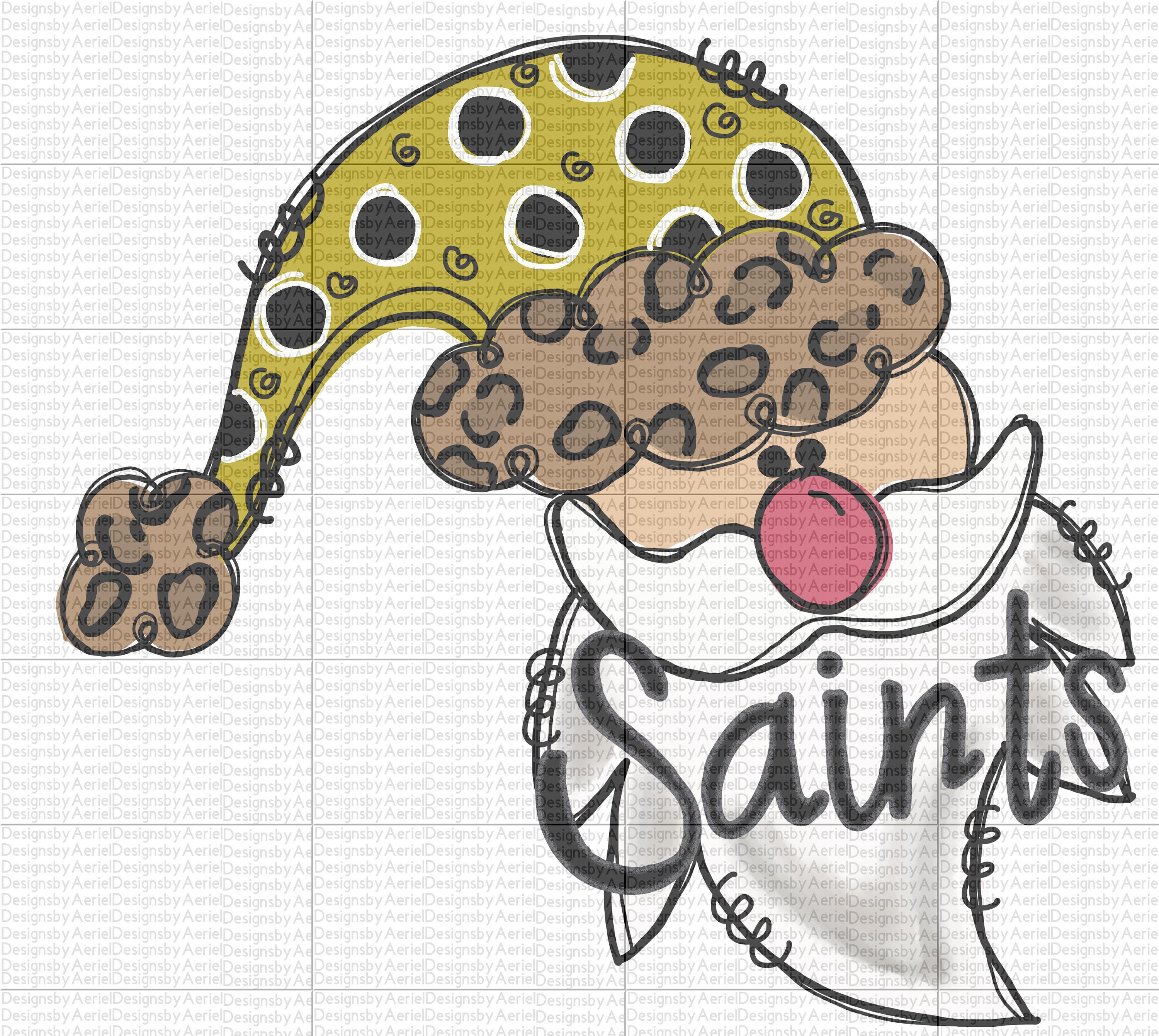 Saints Digital Download - PNG - Leopard - Black and Gold - Etsy