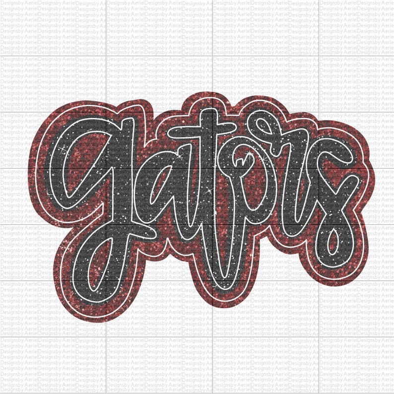 Gators Digital Download - PNG - Hand Drawn - Maroon and Black Glitter ...