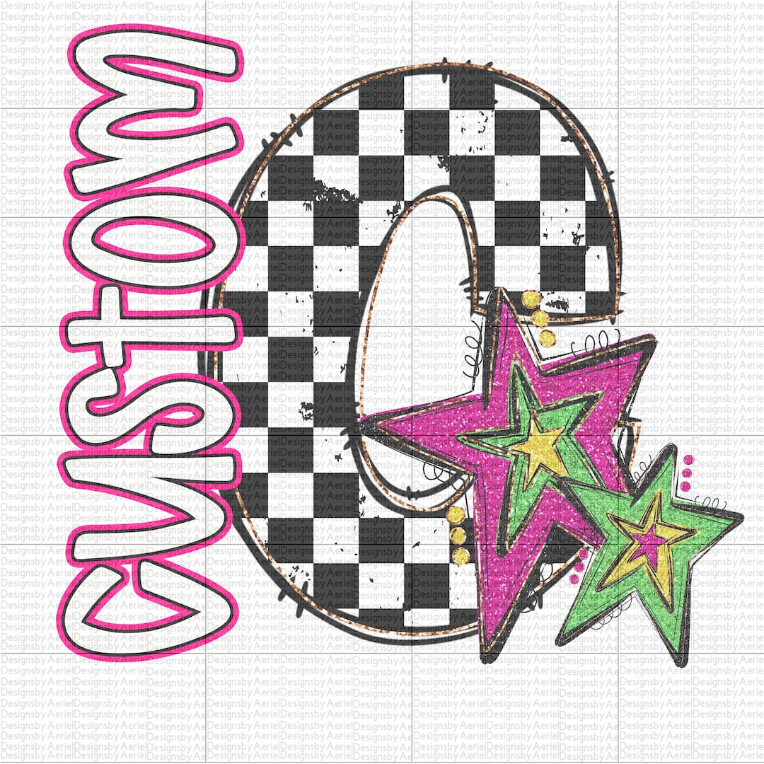 Checkers Letter Neon Colors - Personalized - Customized - Any Type ...