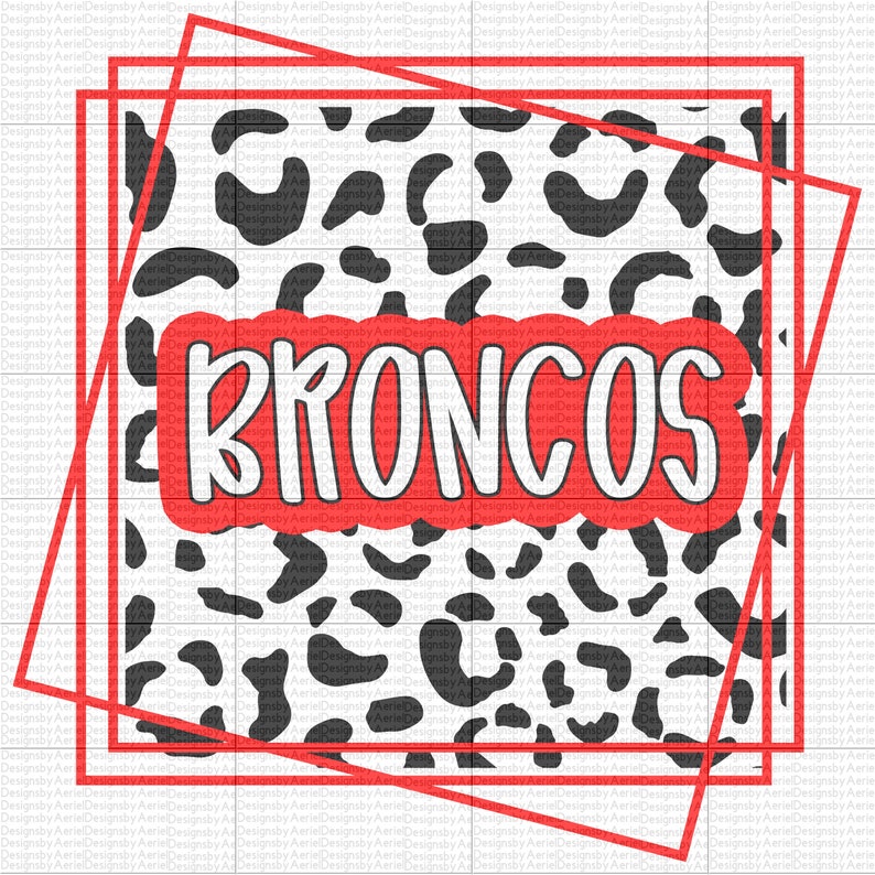Broncos - PNG - Leopard - Glitter - School Spirit - Team Mascot ...