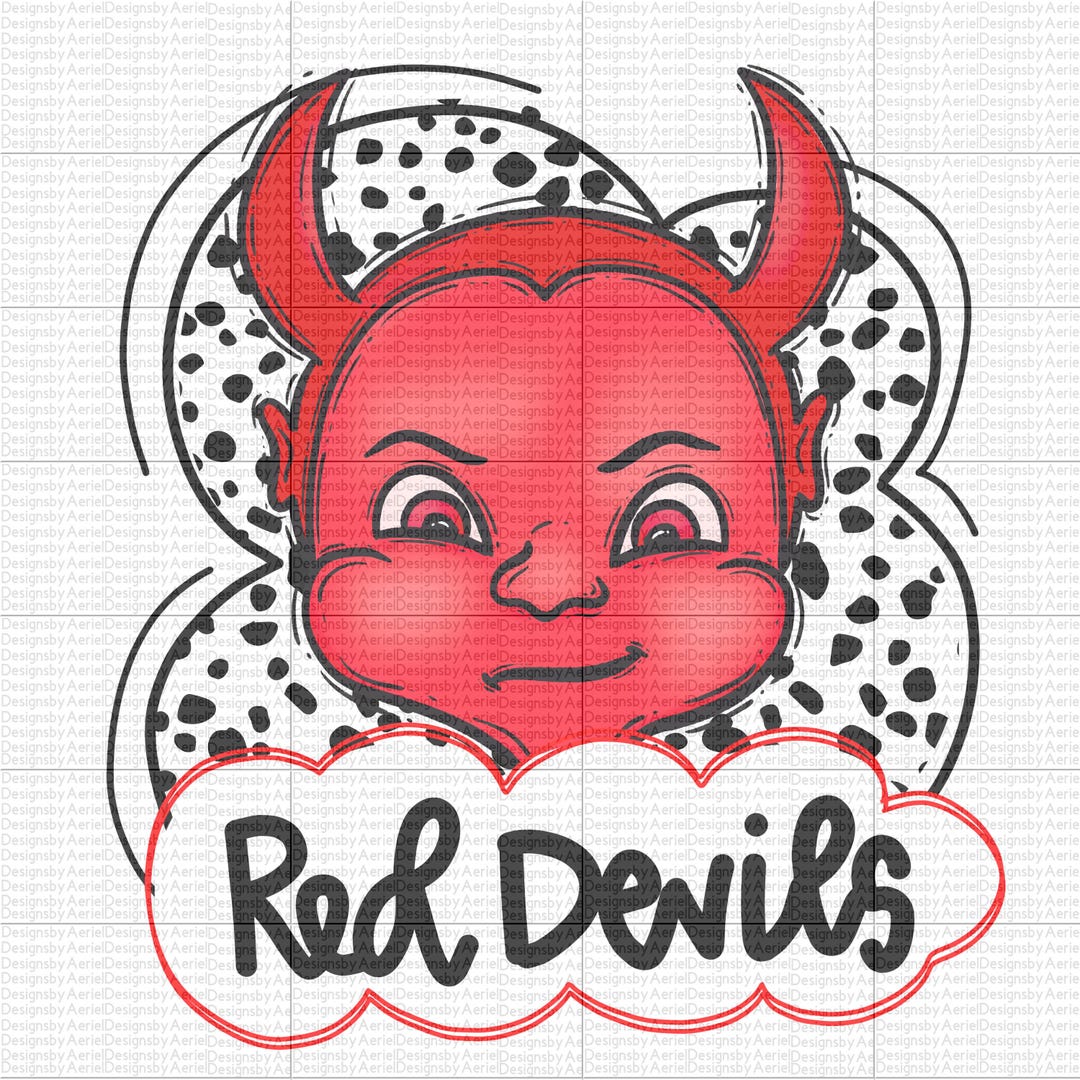 Red Devils - Retro - Digital Download - PNG - Leopard - Lets Go Boys ...