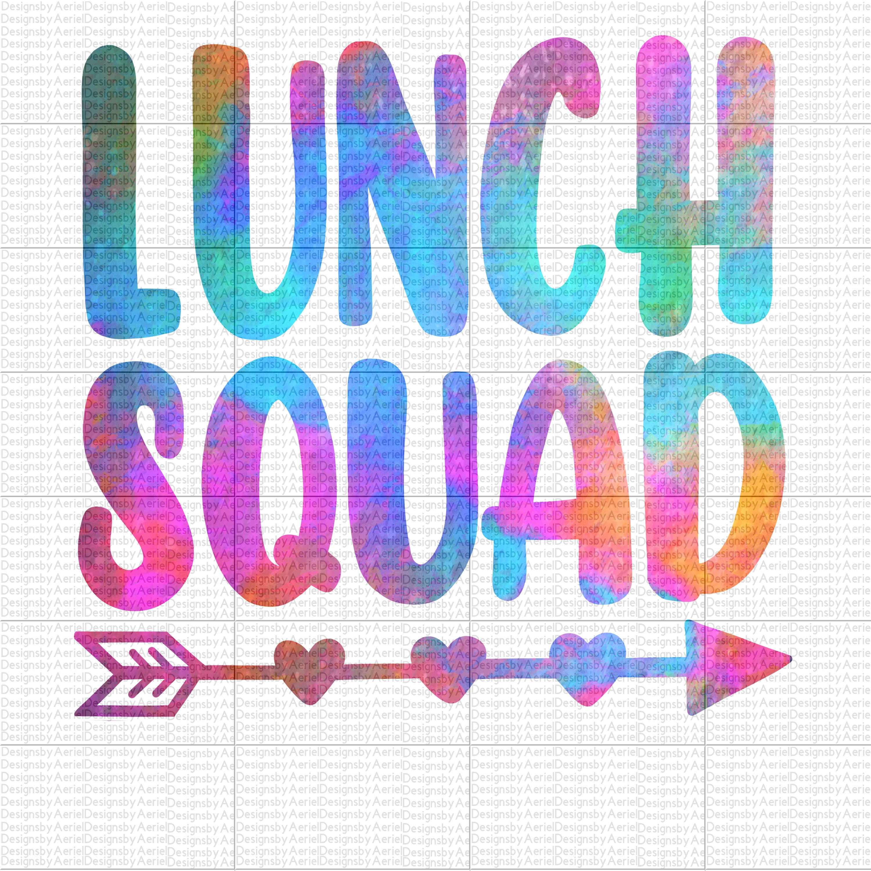 Lunch Squad - School Jobs - Digital Download - PNG - Tie Dye - Lunch ...