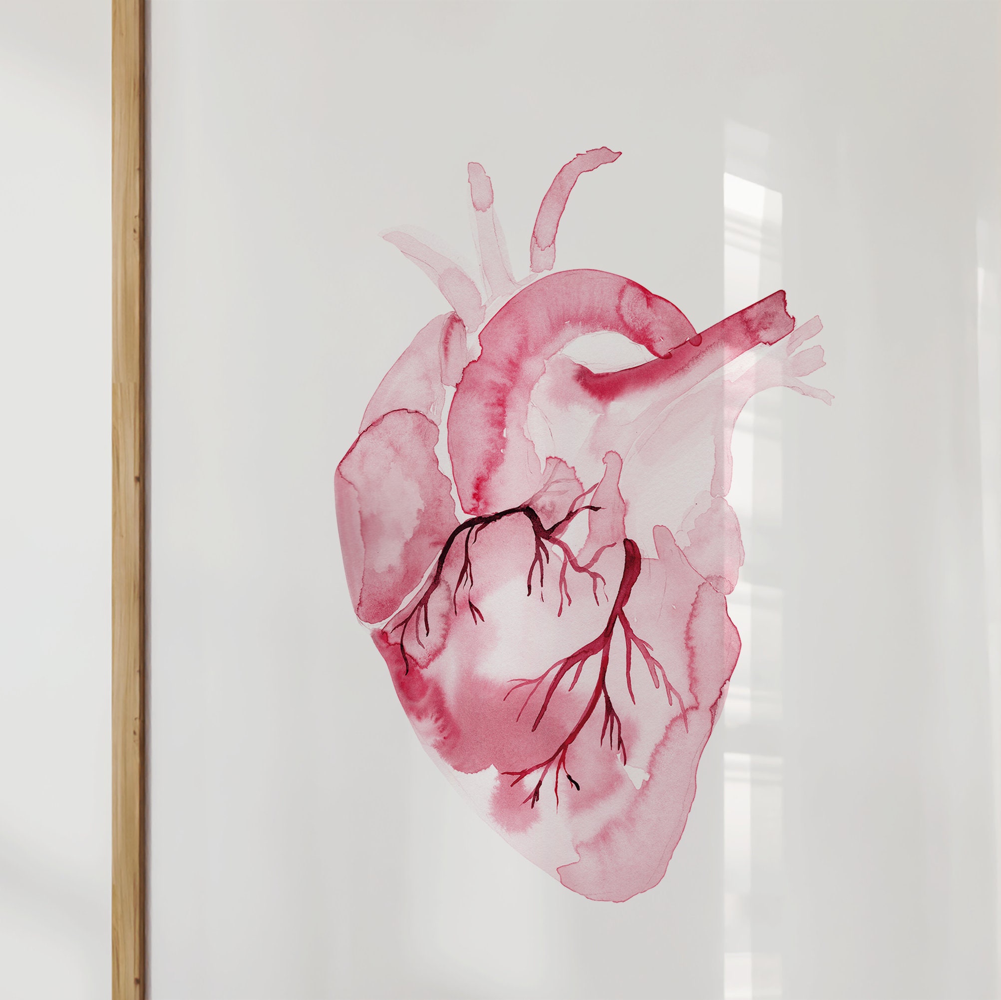 Anatomical Heart Art Wall, Heard Office Decor, Minimalistic Anatomy Art ...
