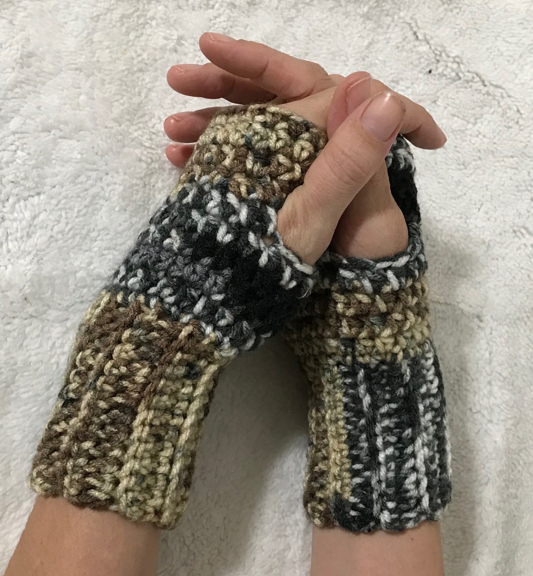 Beautiful Cozy Fancy Fingerless Gloves Wrist Hand Warmersnatural ...