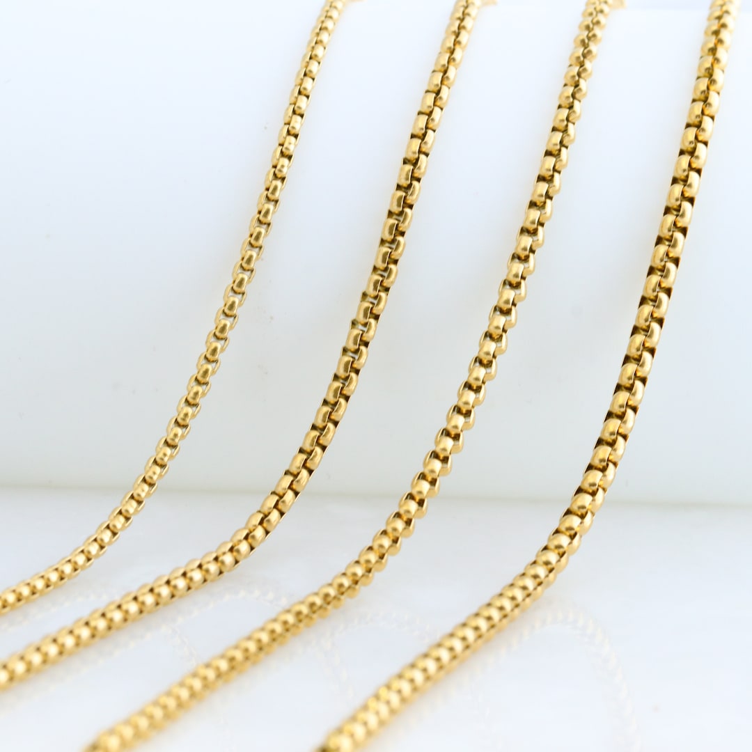 Gold Box Chain, Gold Stainless Steel 2/2.5/3mm Chains for Jewelry ...