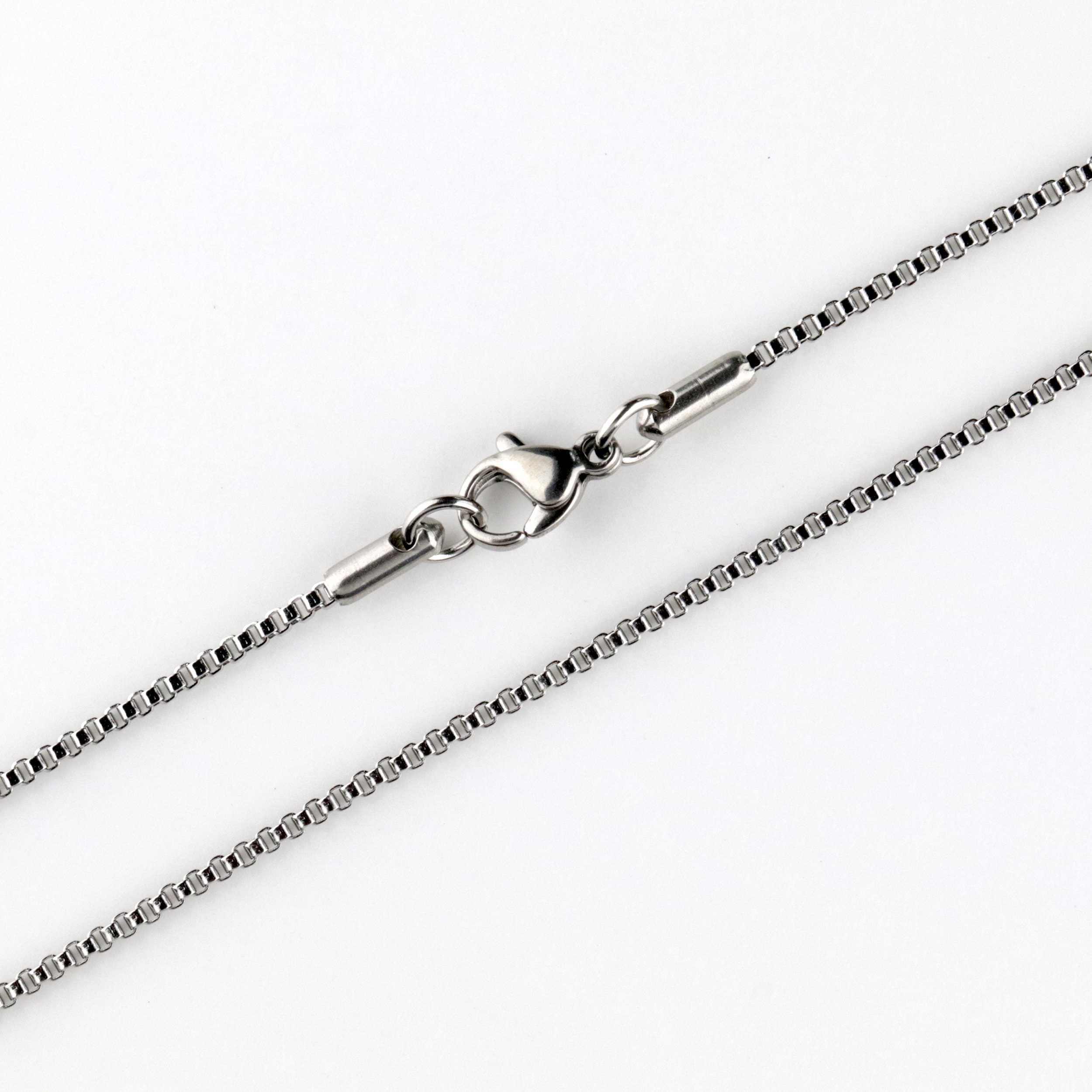 1.5 Mm Stainless Steel Box Chain Dainty Box Chain Necklace - Etsy