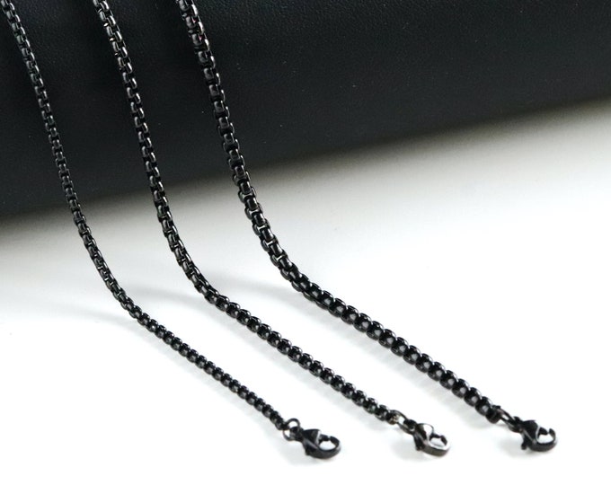 Black Rope Chain Necklace Minimalist Black Necklace Rope Chain Necklace ...