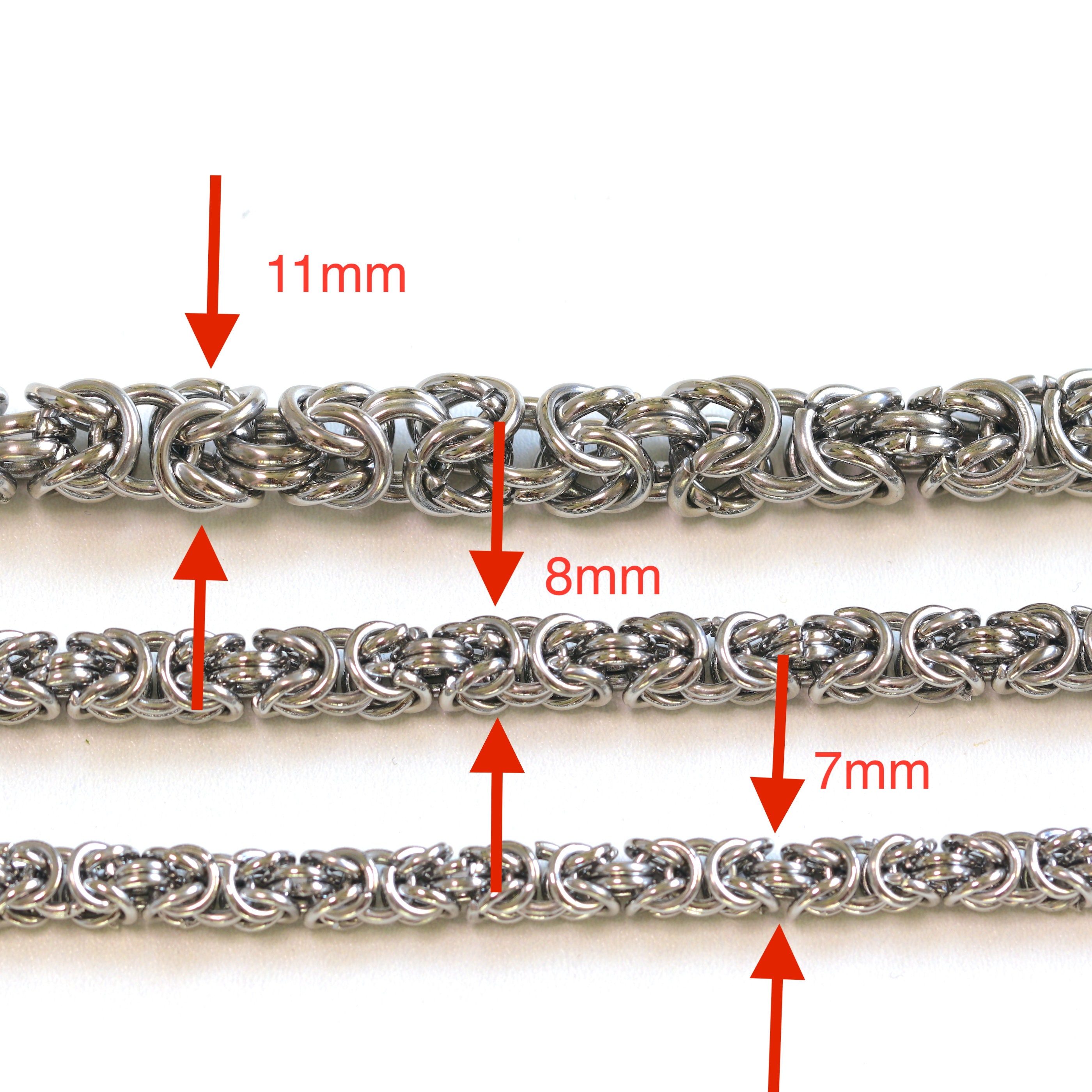 Stainless Steel Round Byzantine Chain Necklace, Rust-resistant Men's ...