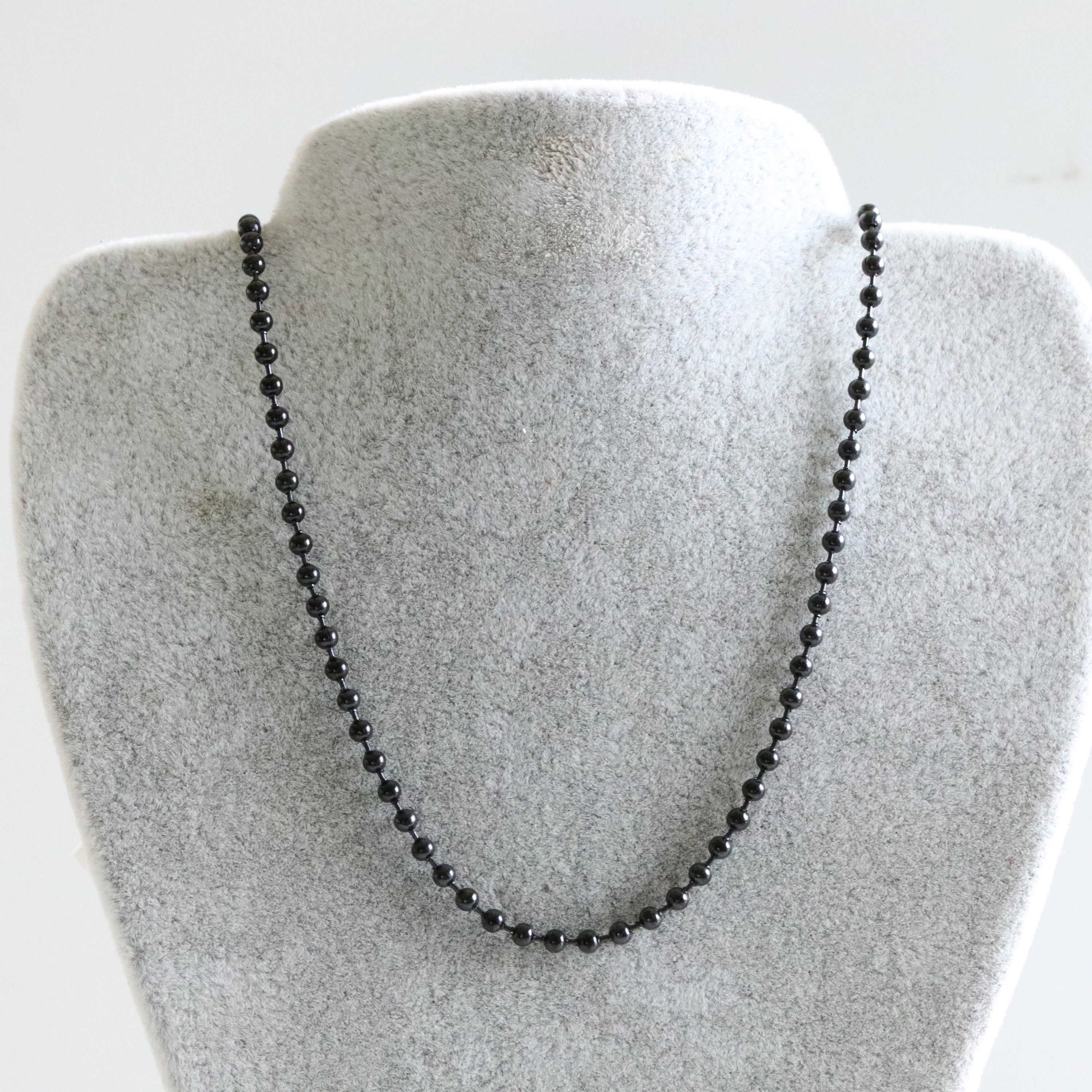 Black Stainless Steel Ball Chain Necklace Necklace for | Etsy