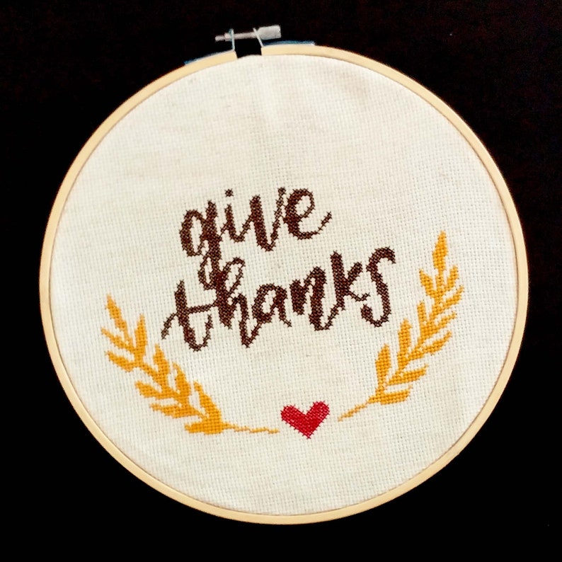 Give Thanks Cross Stitch Pattern instant Digital Download | Etsy
