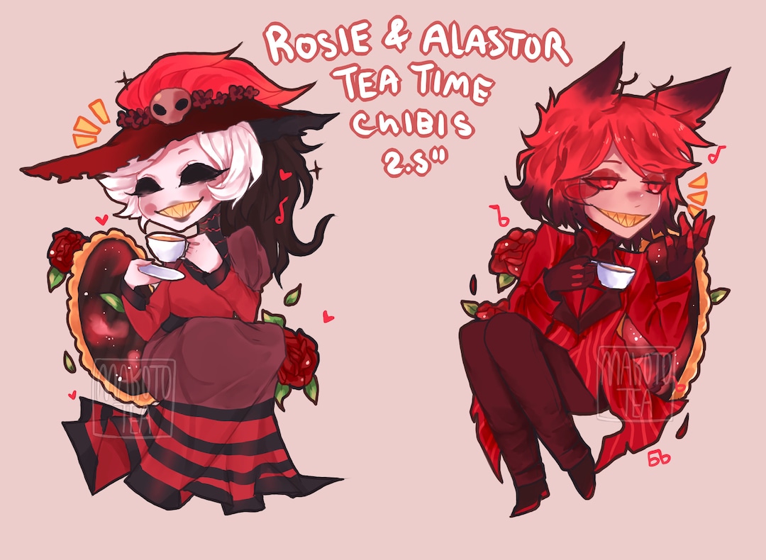Hazbin Hotel Rosie and Alastor Chibi Keychains - Etsy