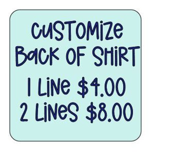 Add ONE of TWO Lines of Text or Name to Back of Item/ - Etsy