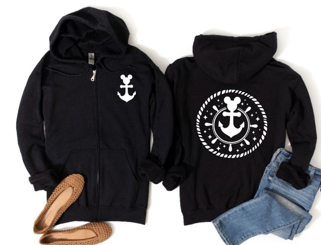 Family Disney Cruise Mickey or Minnie Anchor and Rope Zip Hoodie ...