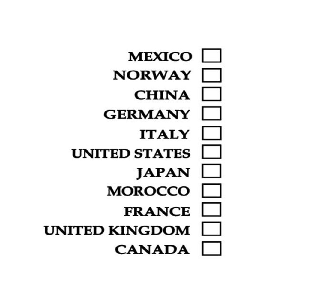 Add World Showcase Countries With Checkbox to Back of Shirt/ Epcot ...