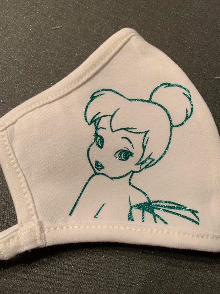 Tinkerbell Glitter White Mask Tinkerbell Mask Disney's - Etsy