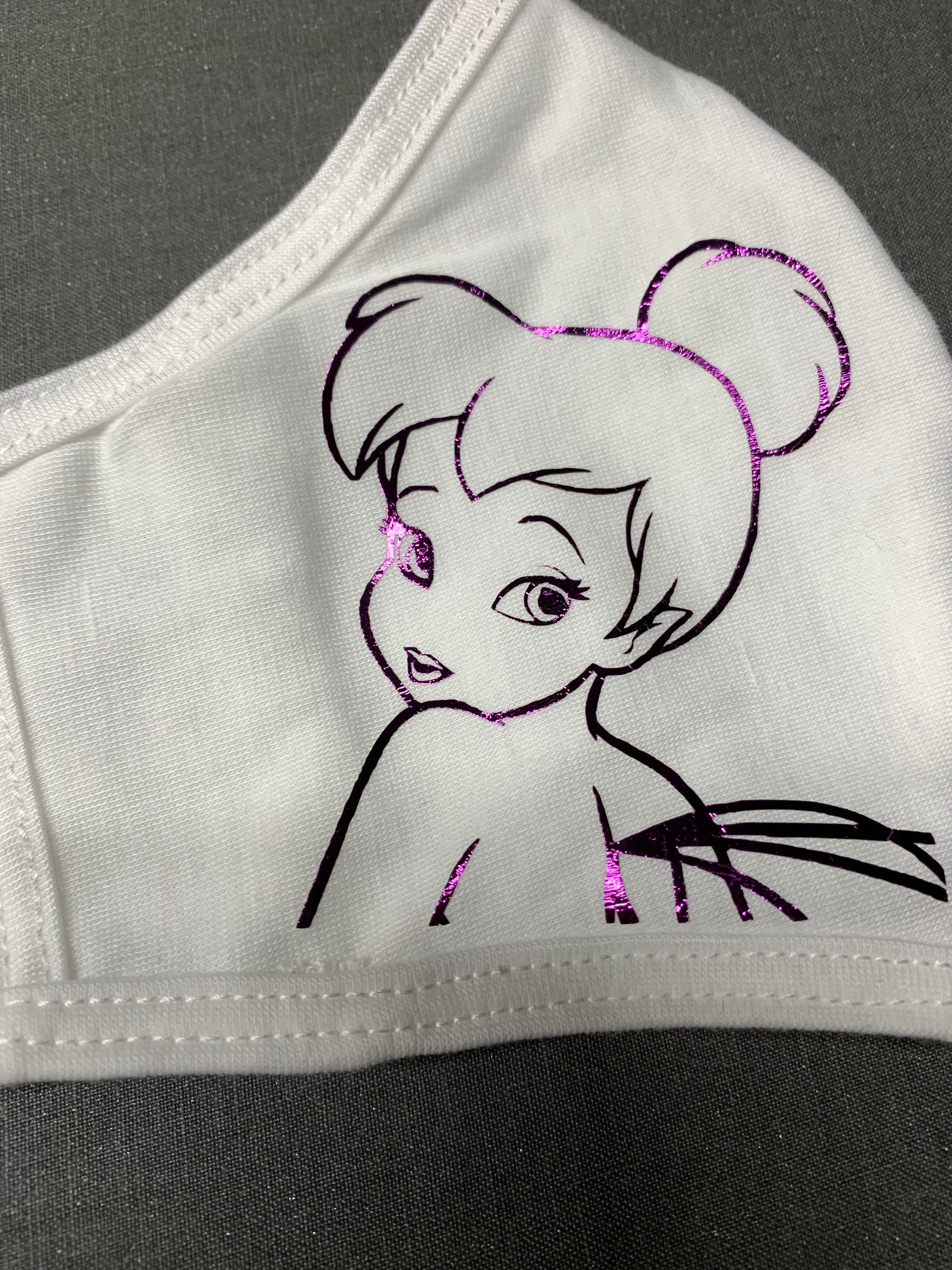 Tinkerbell Glitter White Mask Tinkerbell Mask Disney's - Etsy