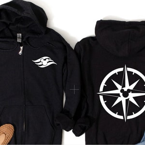 Family Disney Cruise Mickey Compass and Logo Zip Hoodie/matching Disney ...