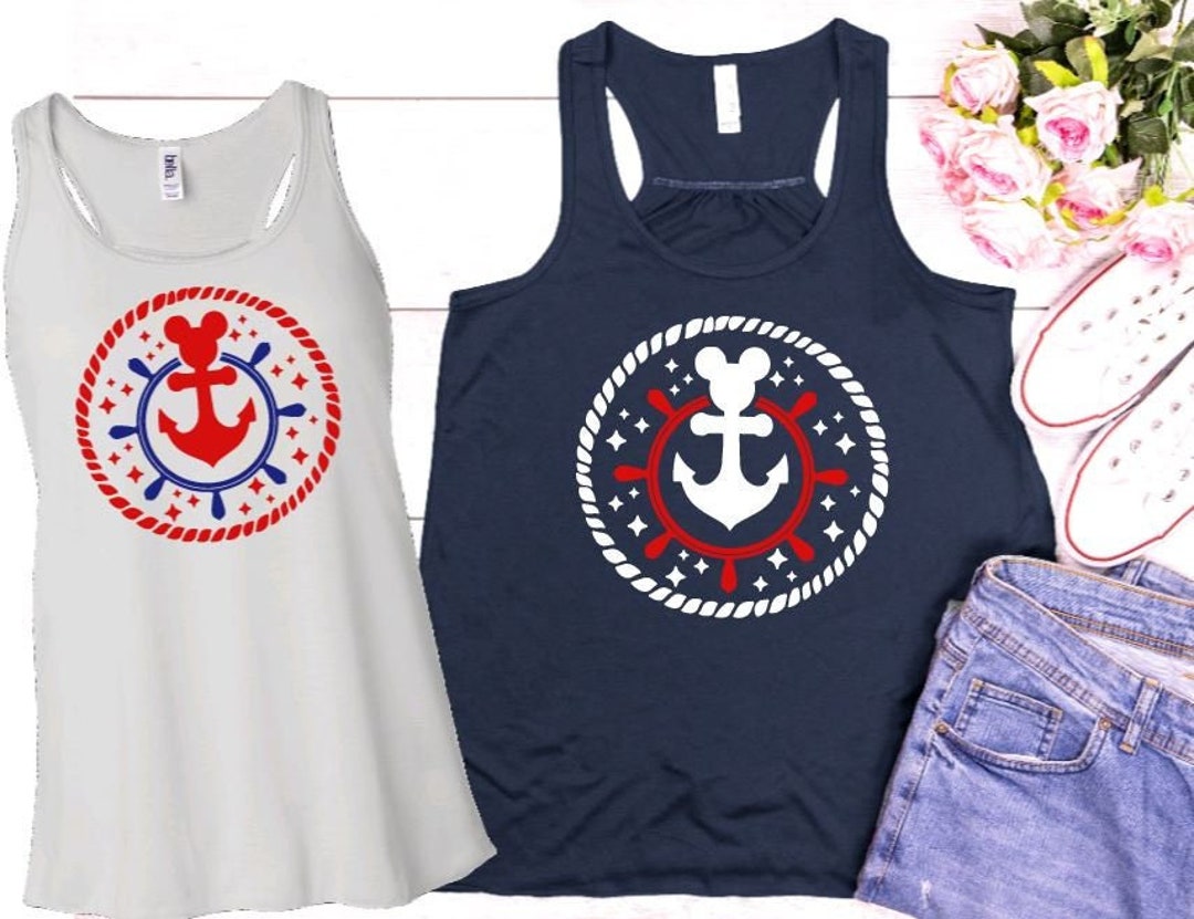 Disney Cruise Rope and Mickey Anchor Flowy Tank Top/disney Cruise Tank ...