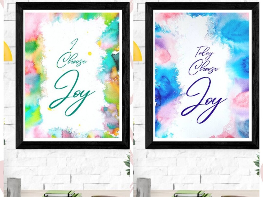 Choose Joy Print: Colourful Abstract A4 Wall Art - Etsy