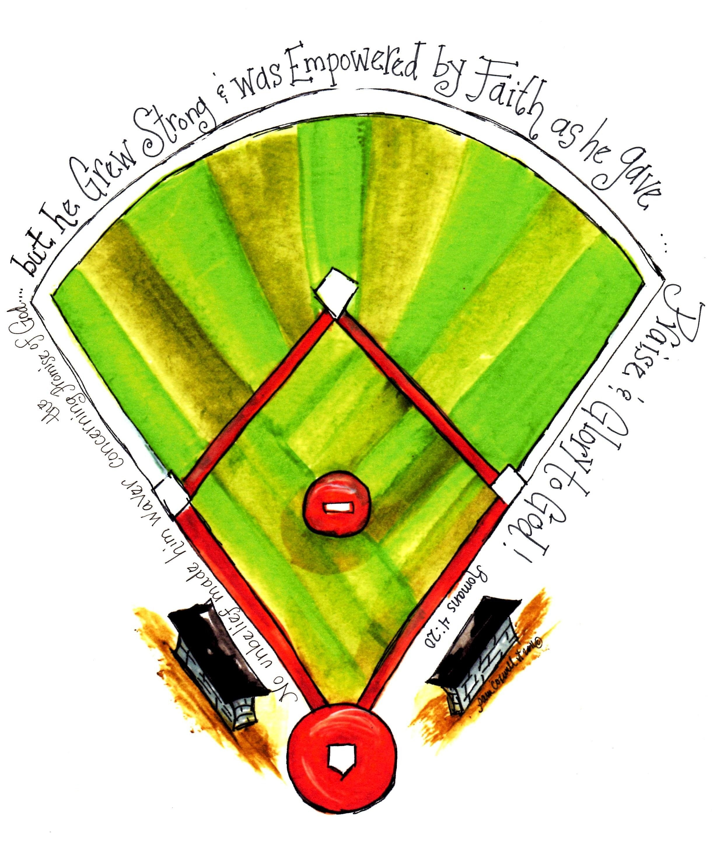 Baseball Diamond Baseball Art Christian Baseball Art - Etsy