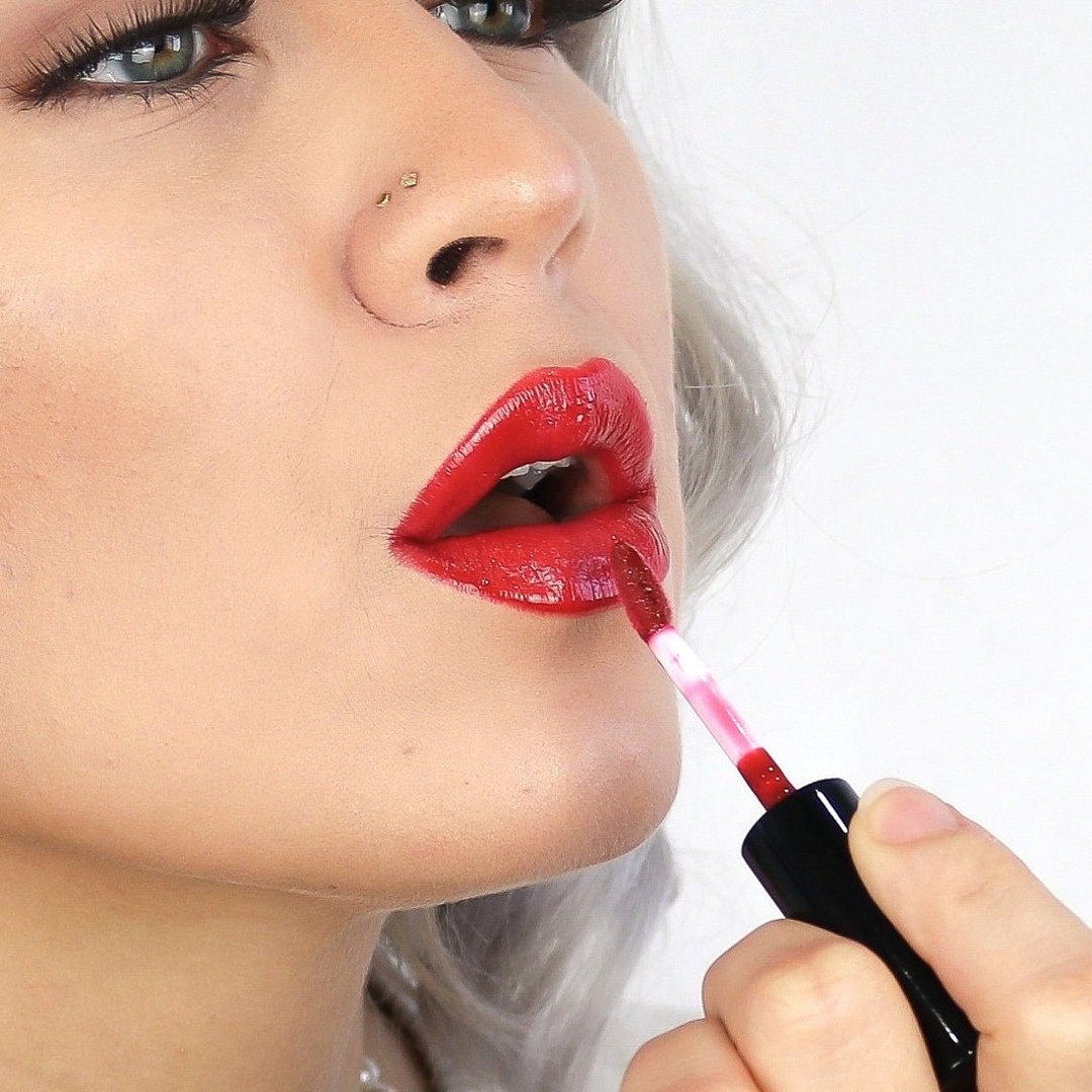 Vibrant Red Juicy Lip Gloss - Super Glossy, Non-sticky Formula - Etsy