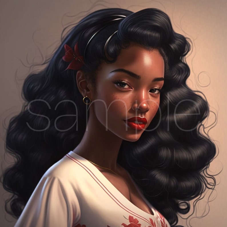 Pin Up Girl Art Set 4 Digital Files Instant Download Etsy