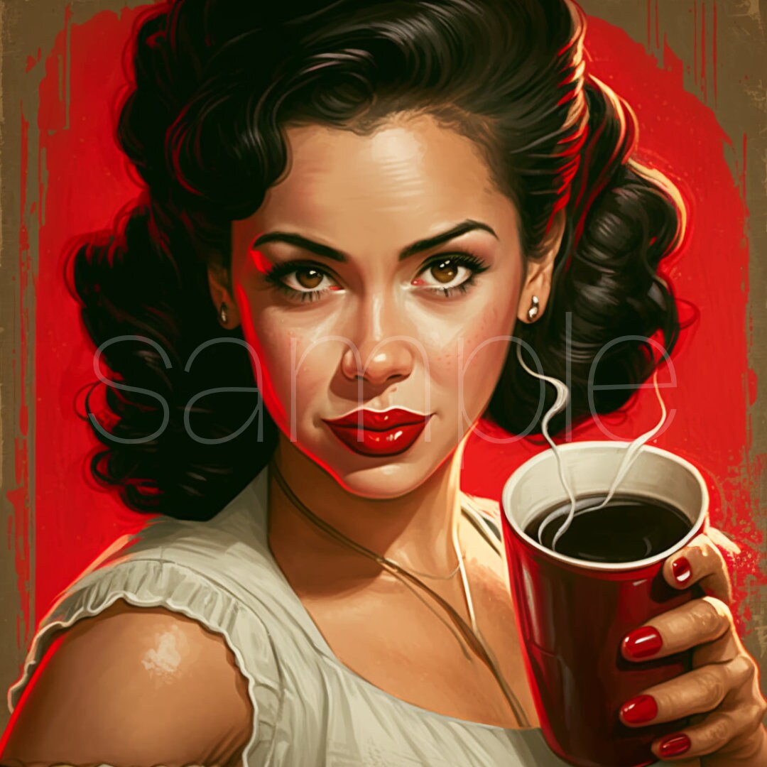 Pin Up Girl Art Set 4 Digital Files Instant Download Etsy