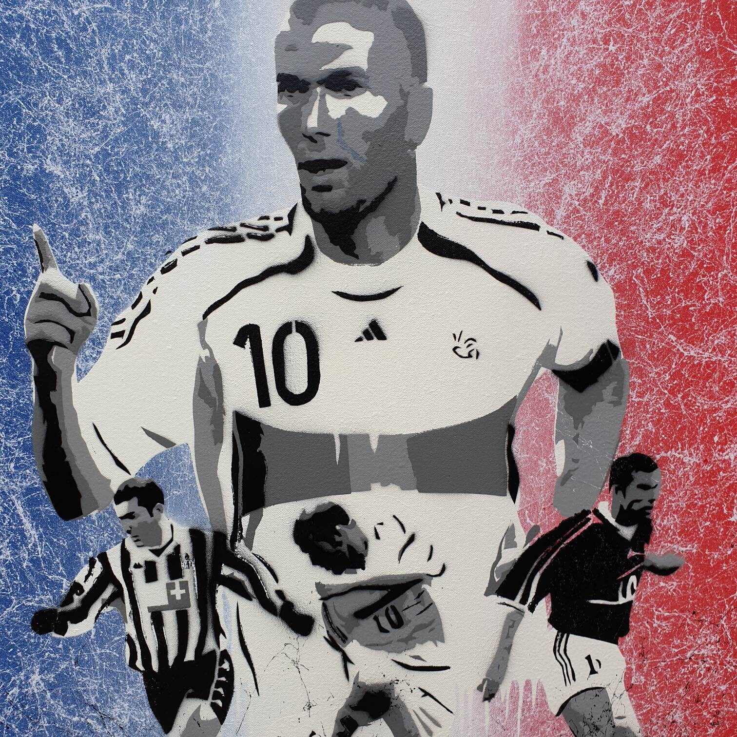 Zinedine Zidane Spraypaints on Canvas 1/1 | Etsy