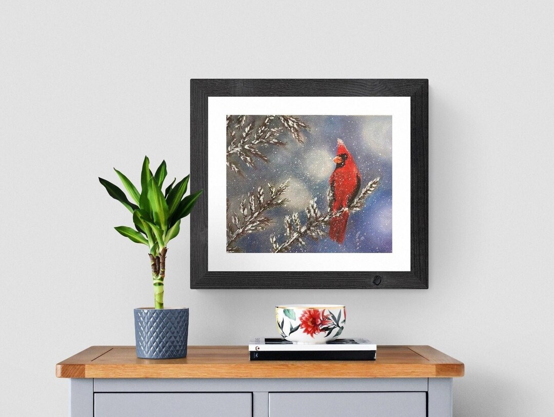 Cardinal Original Painting | Cardinal Original Drawing | Original Art ...