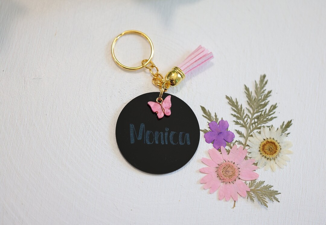 Personalized Name Keychain Custom Engraved Keychain Acrylic Name ...