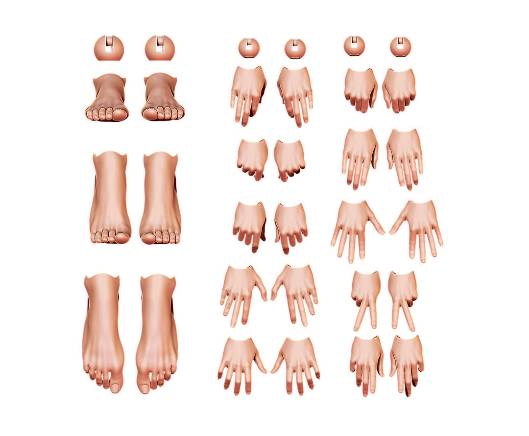 Set Of Arms And Legs For Bjd Doll Feet 3d Doll Bjd Ooak Stl Articulated Dolls File
