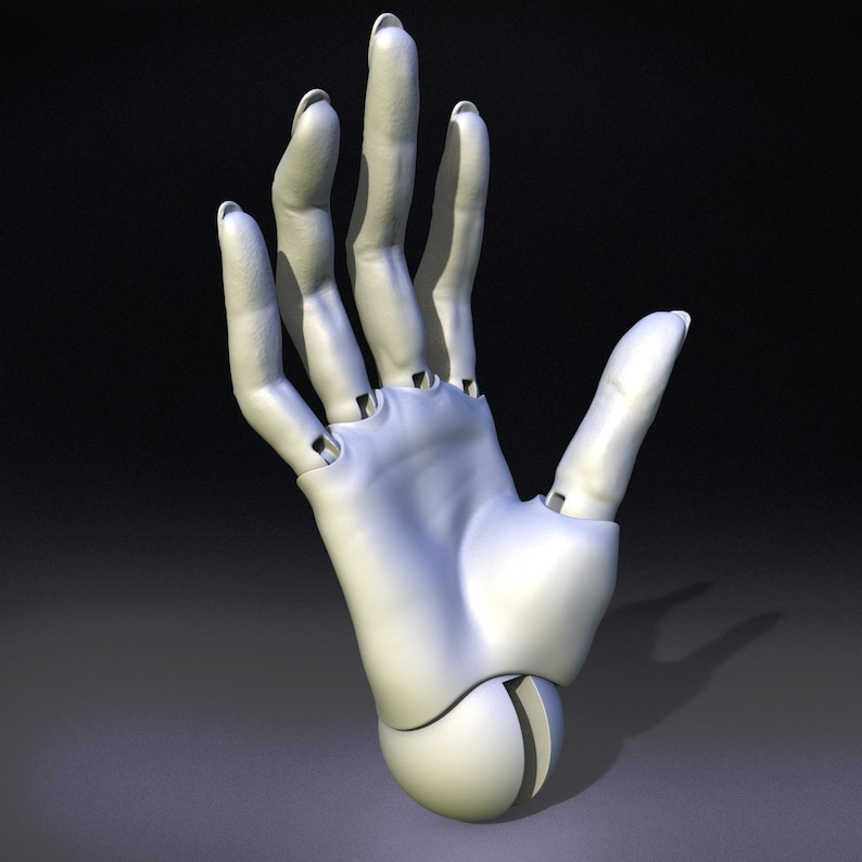 7 Parts - Articulated BJD Doll Hands STL Files | 3D Printable Ball ...