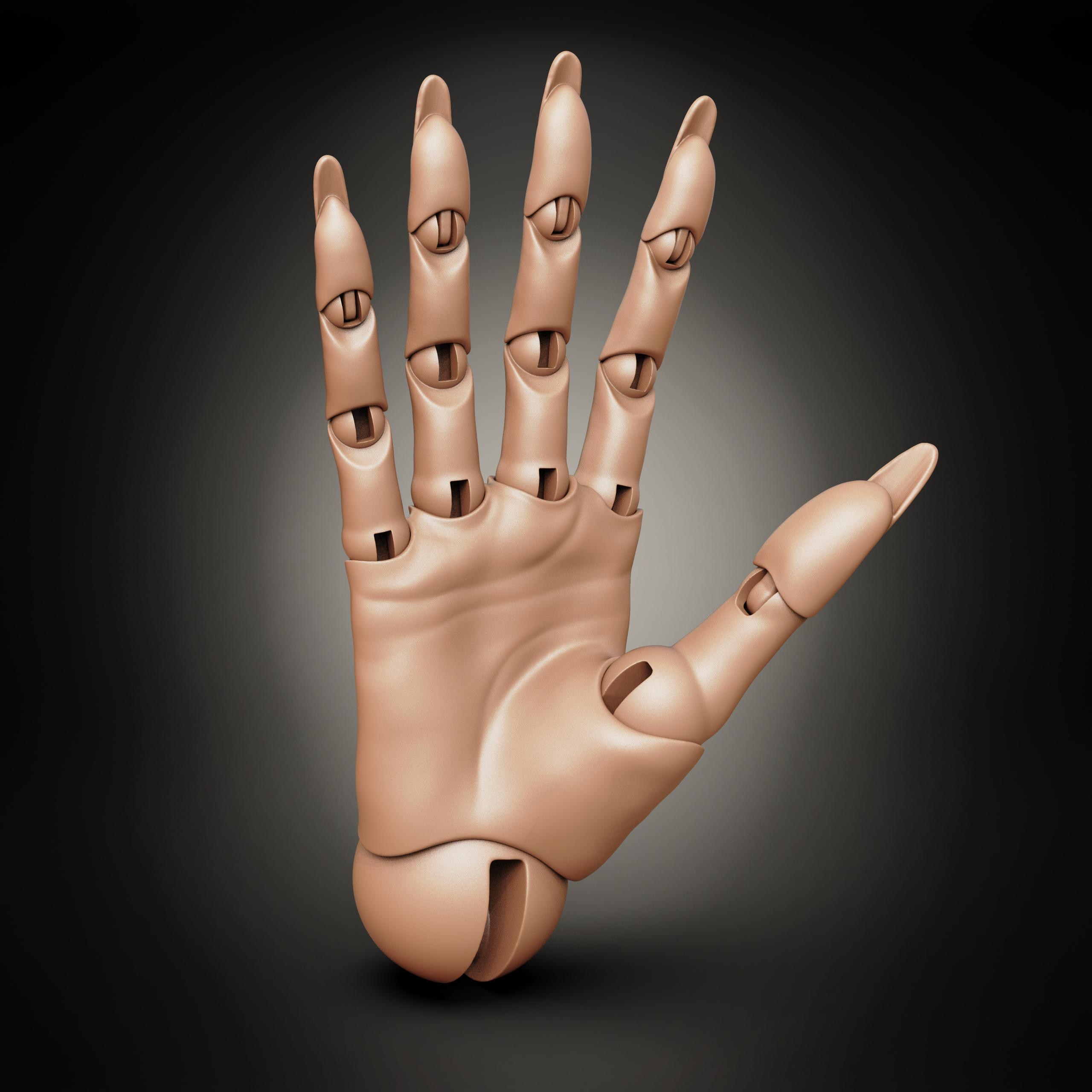 16 Parts - Articulated BJD Doll Hands STL Files | 3D Printable Ball ...