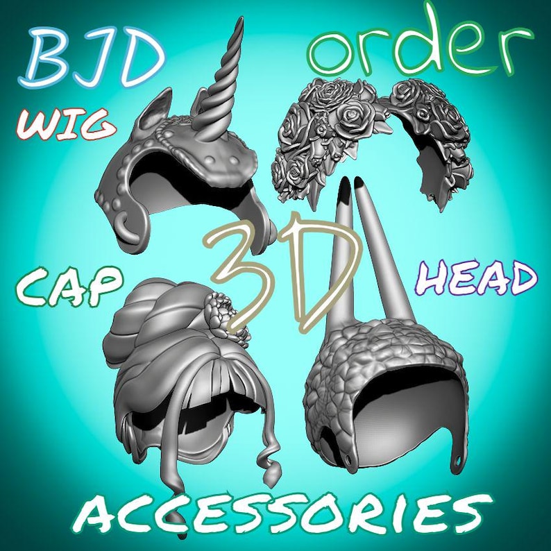 Wig Cap Sculpt Bjd Ball Joint Doll 3d Toy Articulated Model 3d Flexi ...
