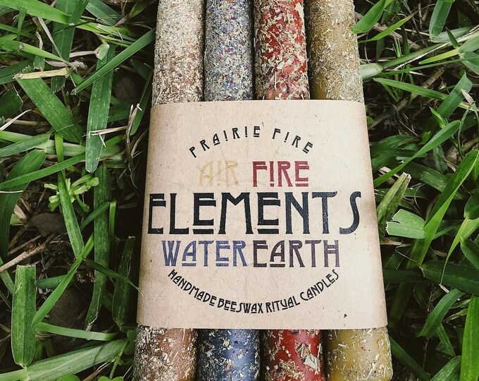Elemental Ritual Beeswax Candles Earth Air Water Fire - Etsy
